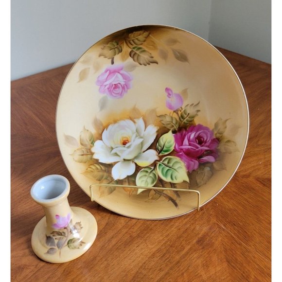 Lefton | Wall Decor | Vintage Lefton China Heritage Roses Set Hand ...